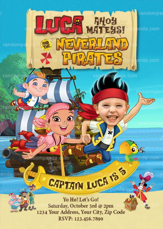 Jake Neverland Invitations FREE Jake And The Neverland Pirates