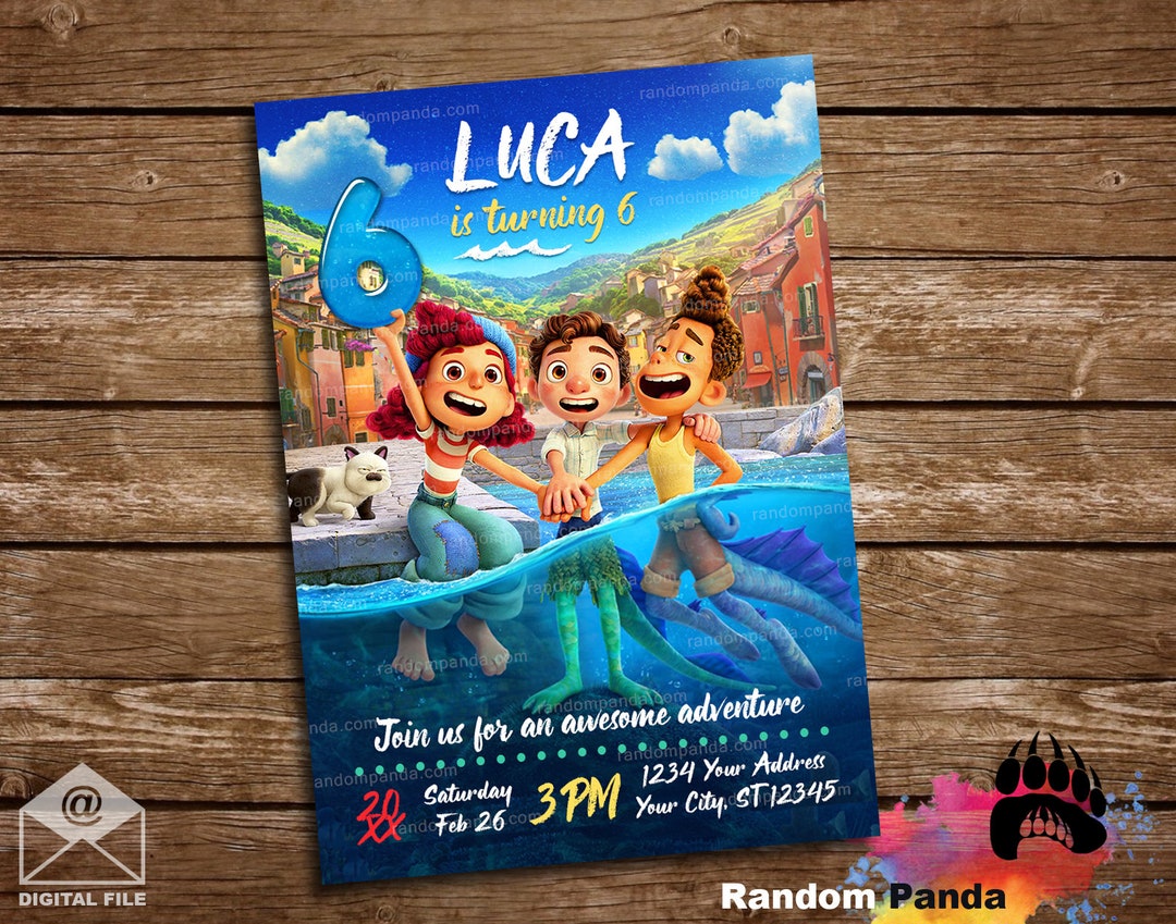 Digital Delivery Sea Monster Luca Party Invitation - Etsy