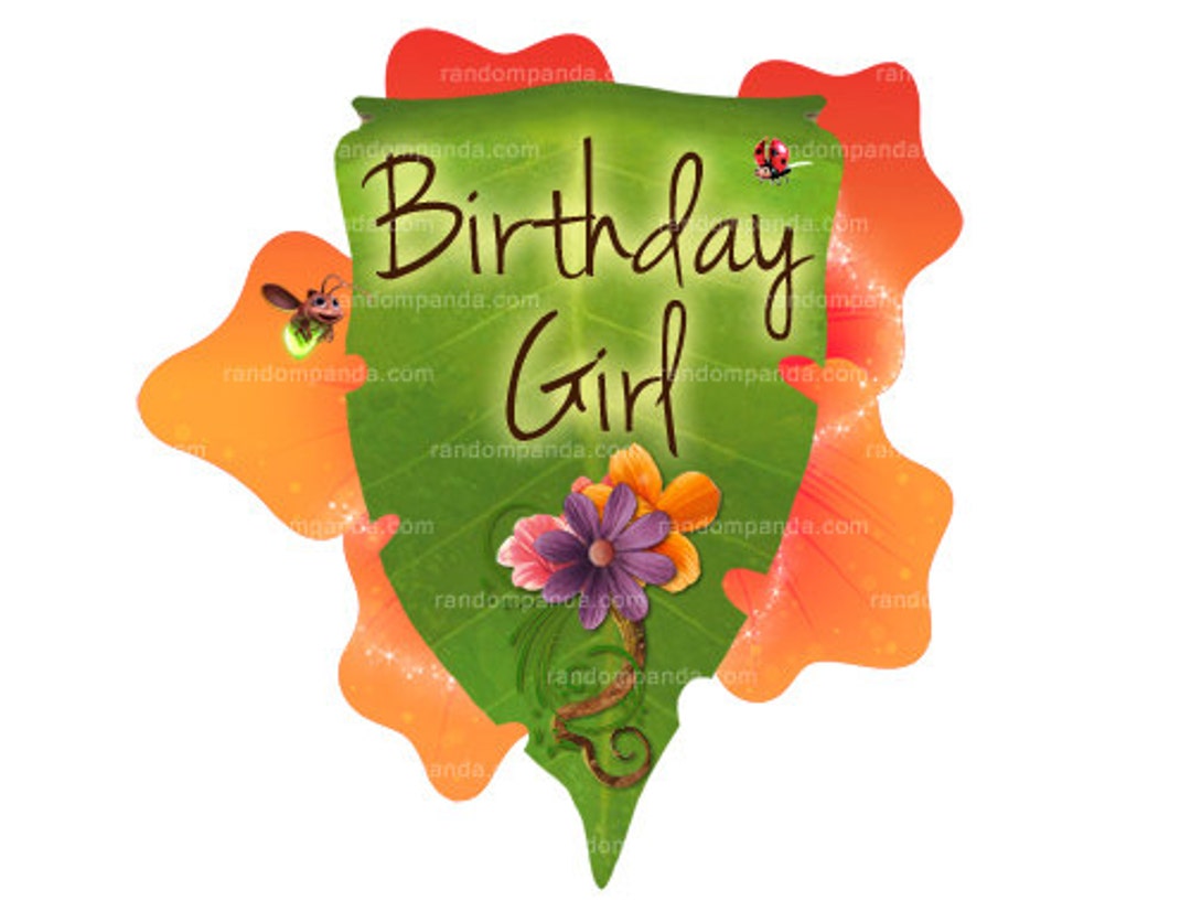 DIGITAL FILE, Printable "birthday Girl" Party Sign, Flowers Fairy Tink ...