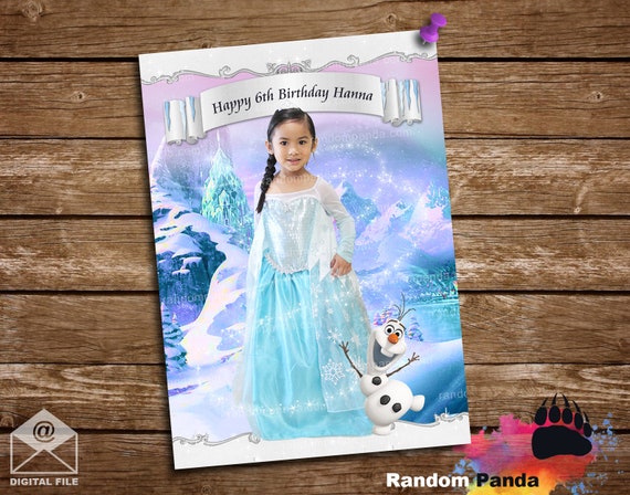 Digital Delivery, Personalize BE Princess Elsa Poster, Frozen Party ...