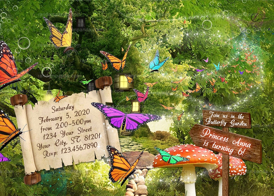 Digital Delivery Butterfly Thank You Card Butterfly Princess | Etsy