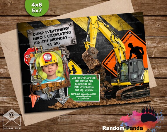 Digital Delivery Construction Invitation Add Hard Hat | Etsy