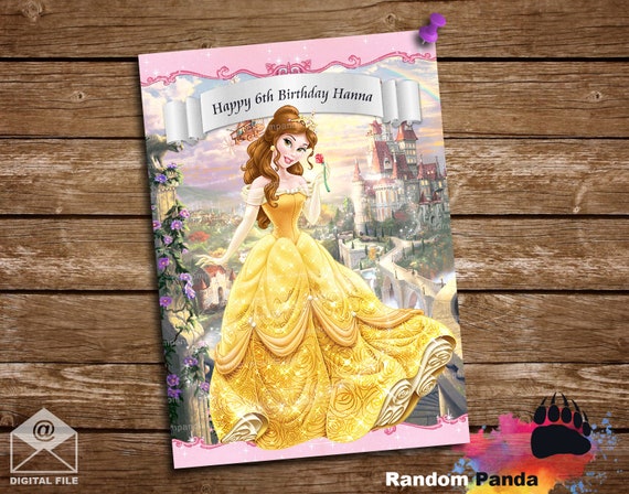 Digital Delivery, Princess Belle Poster, Beauty and the Beast Party ...