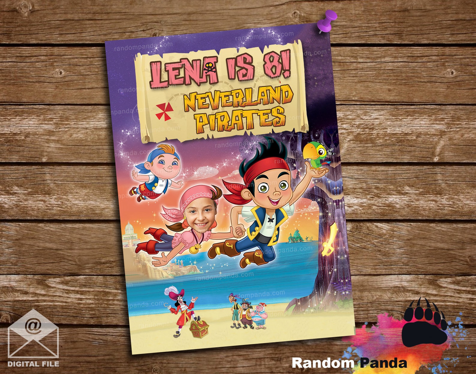 DIGITAL FILE, Funny Pirate Izzy Poster, Jake and the Neverland Pirates ...