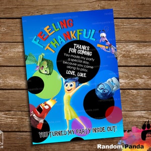 DIGITAL FILE, Inside Out Thank You Card, Joy Party, Inside Out Birthday ...