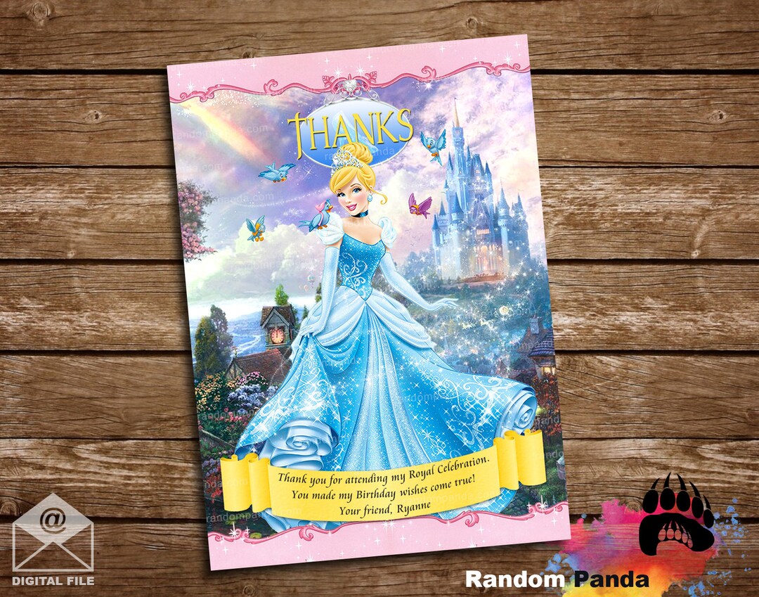 Digital Delivery, Cinderella Thank You Card, Cinderella Party ...