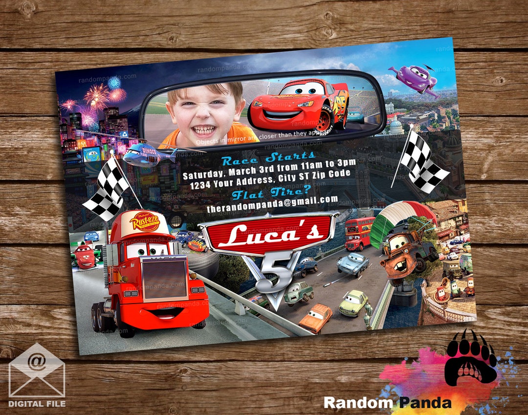 DIGITAL FILE, Personalize Cars Invitation, Lightning Mcqueen Party ...