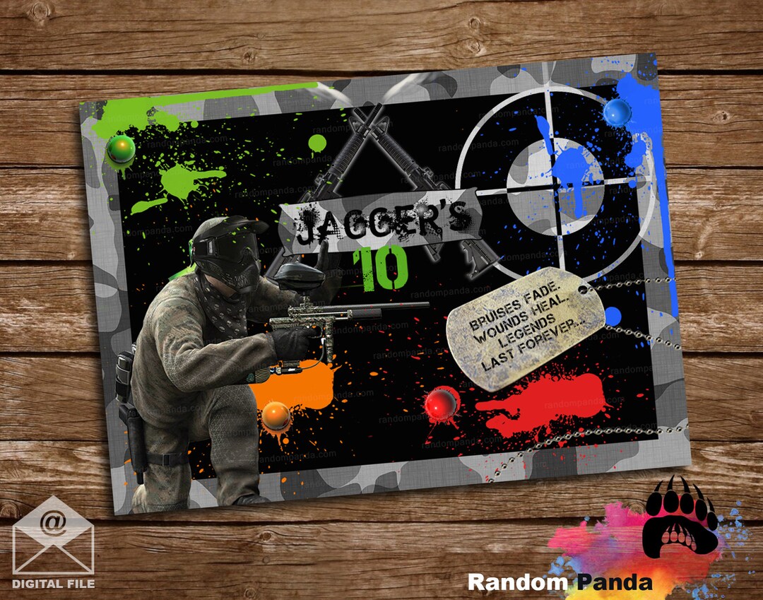 DIGITAL FILE, Paintball Party Poster, Paint Ball Gun War Banner - Etsy