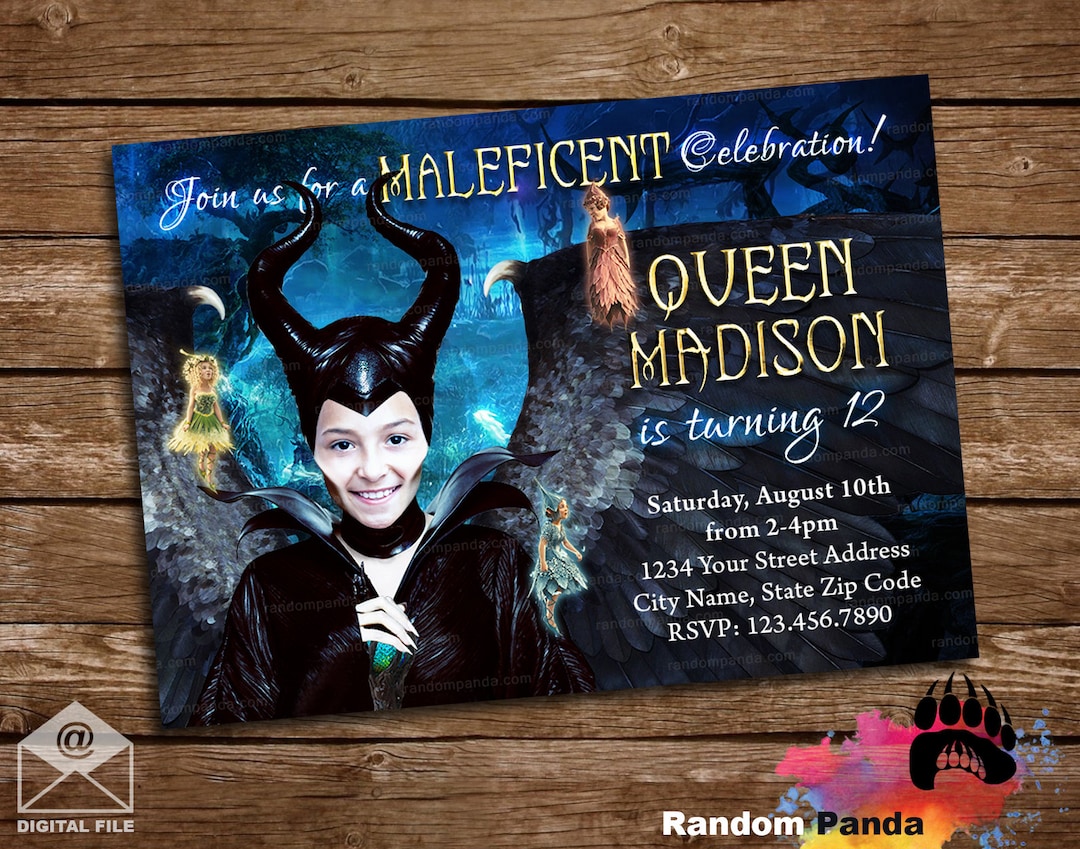DIGITAL FILE, Funny Be Maleficent Invitation, Queen Villain Bday Party ...