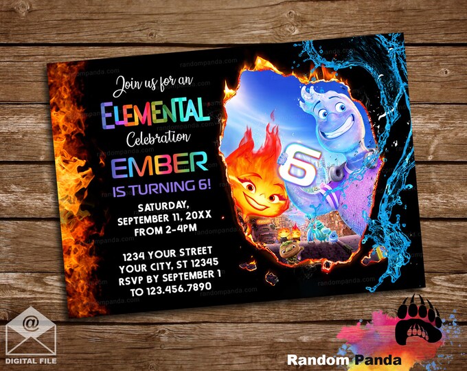 DIGITAL FILE, Elemental Party Invitation, Elemental Birthday Invite - Etsy