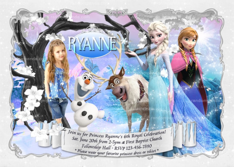 Digital Delivery Frozen Thank You Card Frozen Princess - Etsy