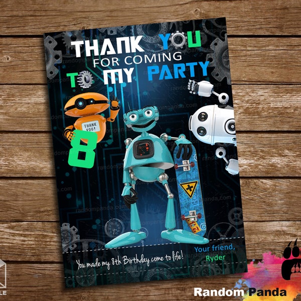 Robot Thank You Cards - Etsy