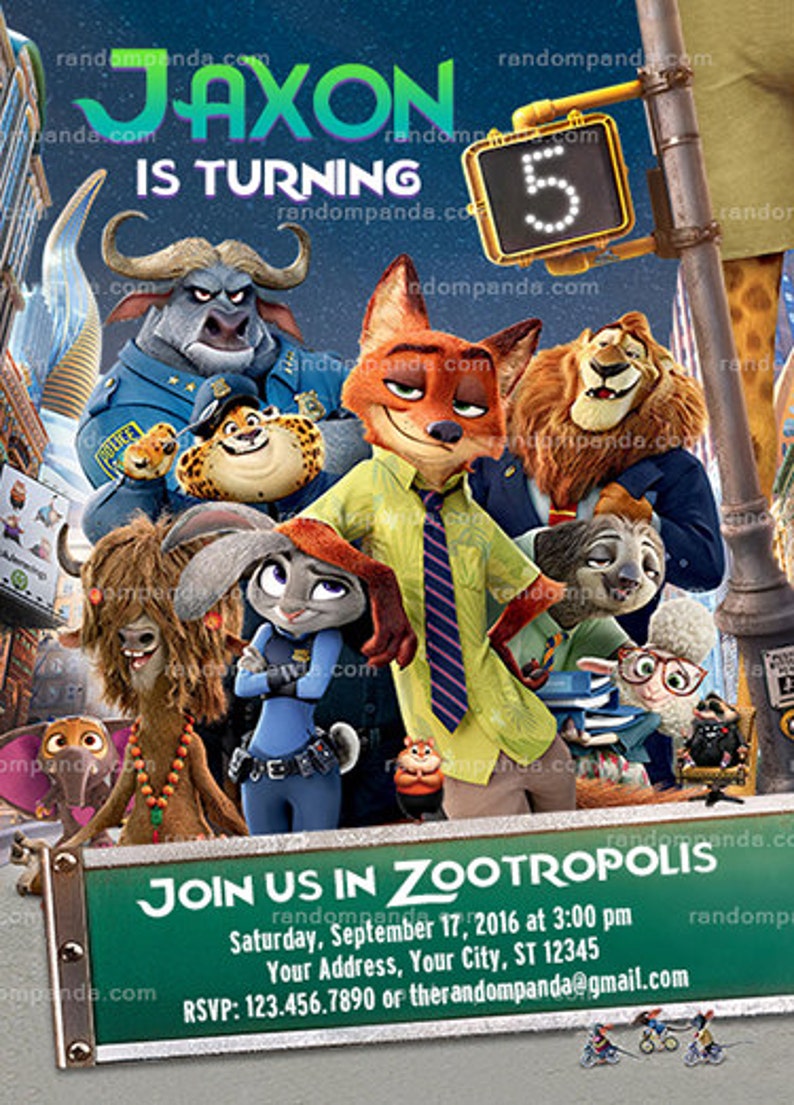 Digital Delivery Zootopia Thank You Card Zootropolis Party - Etsy
