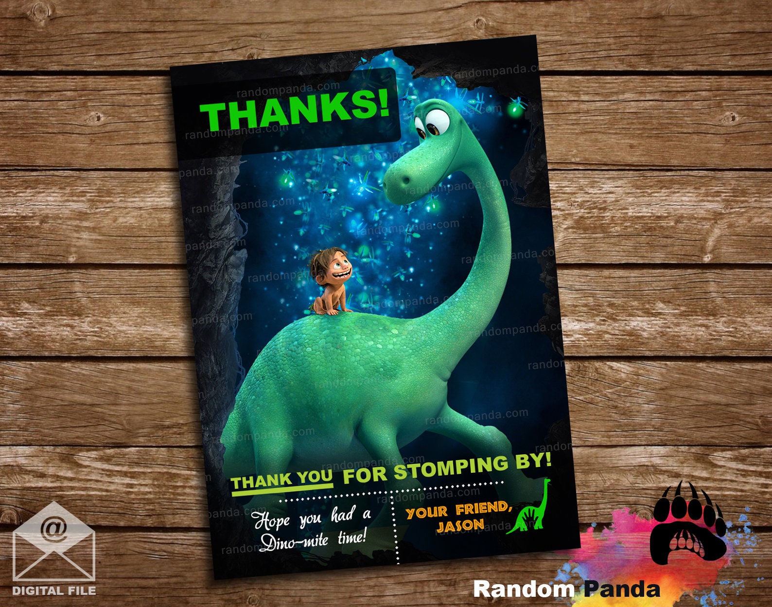 Digital Delivery, the Good Dinosaur Thank You Card, Spot Party, Good ...