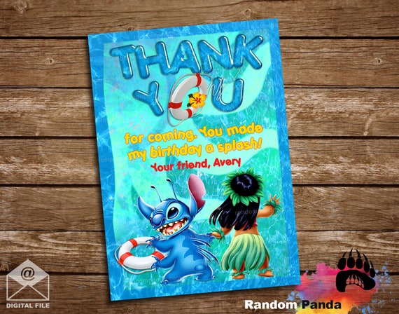 Digital Delivery Lilo and Stitch Thank You Card Lilo and - Etsy Denmark
