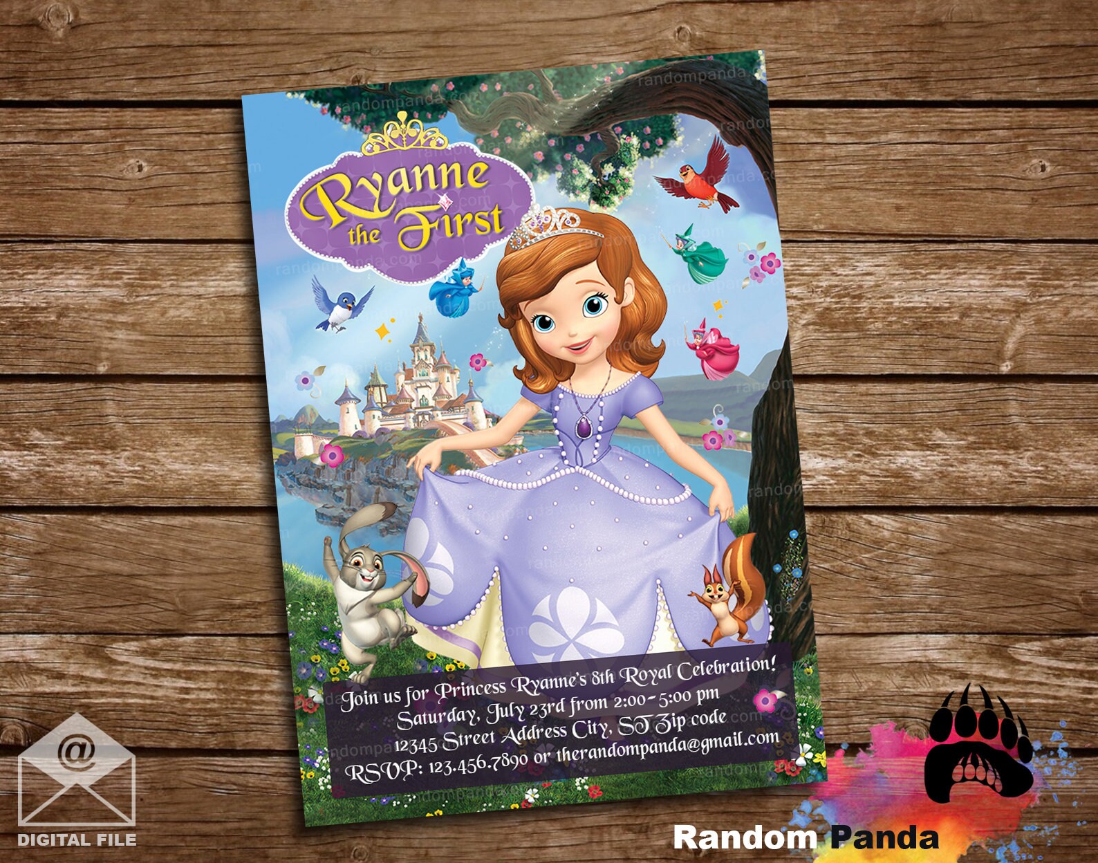 Sofia The First Invitation Wording