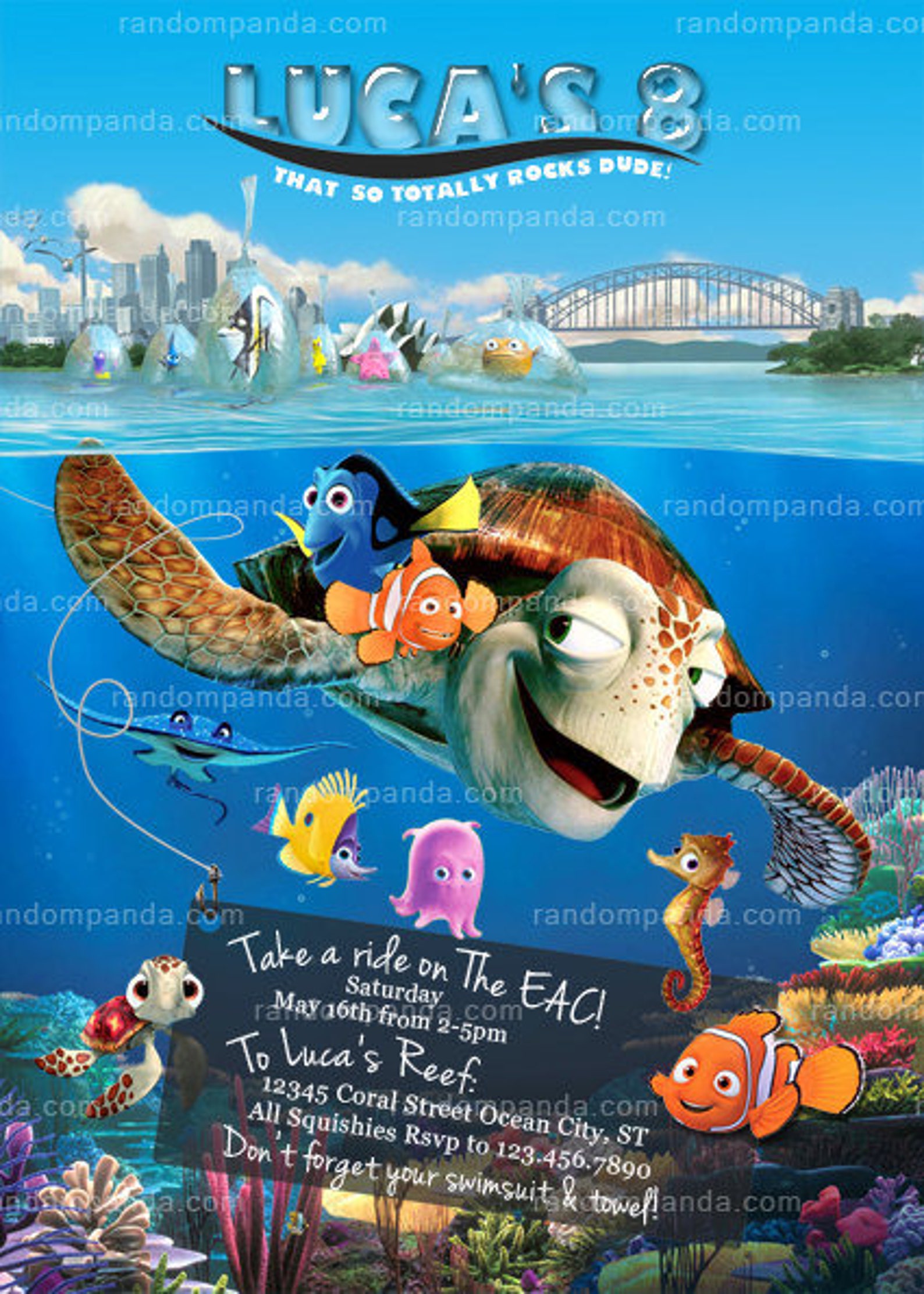 Digital Delivery Finding Nemo Thank You Card Sea Turtle | Etsy