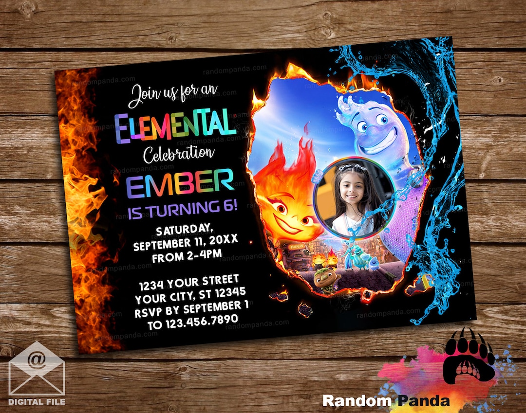 DIGITAL FILE, Elemental Party Invitation, Elemental Birthday Invite - Etsy