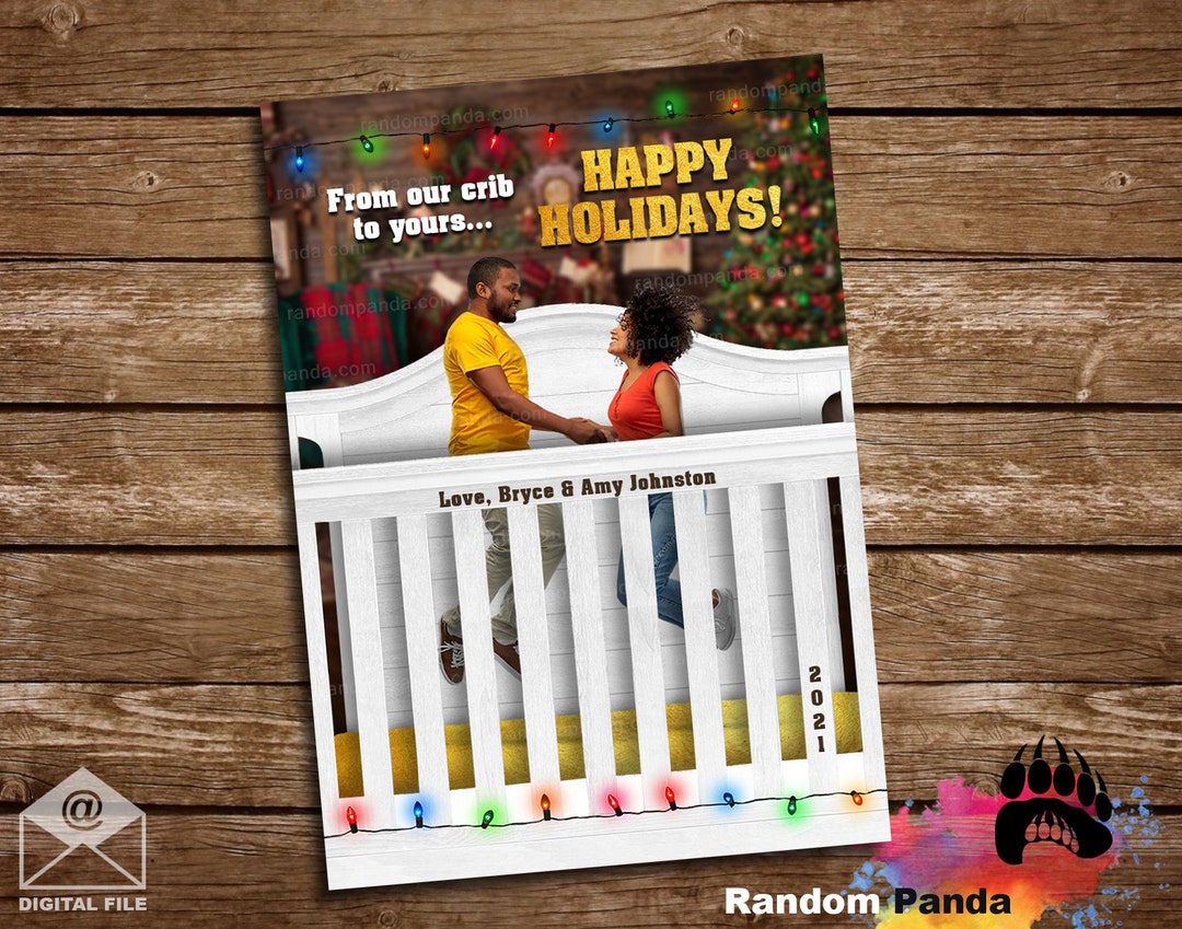 Digital Delivery Funny Christmas Card, Family in White Baby Crib ...