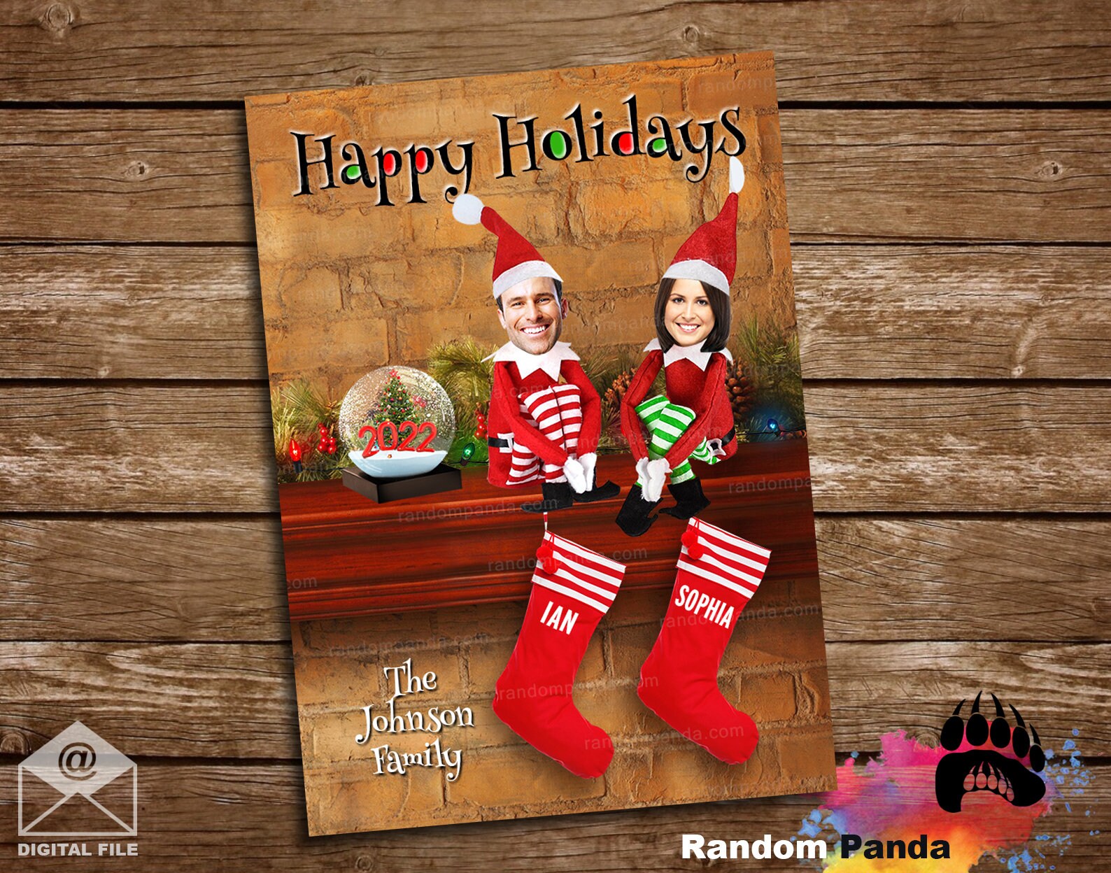 Digital Delivery Funny Christmas Card, Elves Holiday, Elf Family Mantel ...