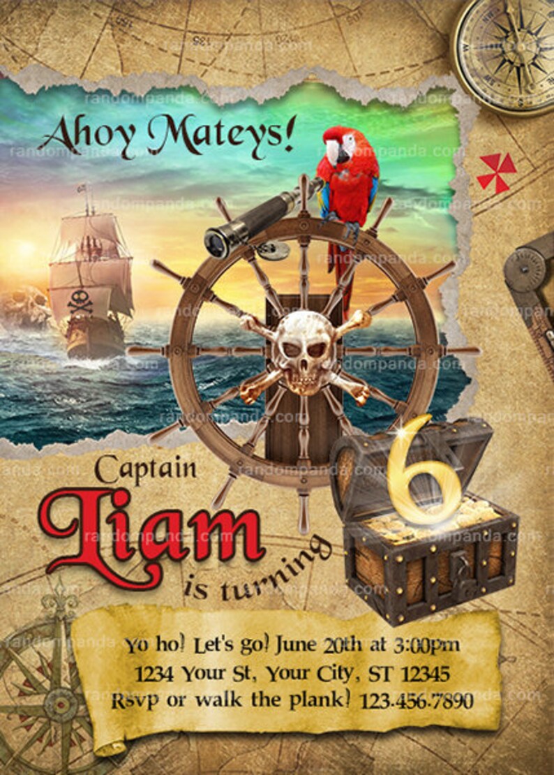 Digital Delivery Pirate Thank You Card Pirate Party Pirate | Etsy