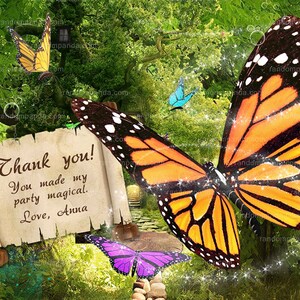 Digital Delivery Butterfly Thank You Card Butterfly Princess | Etsy