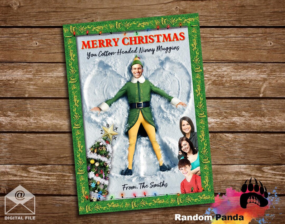 Digital Delivery, Funny Elf Christmas Card, Elf Holiday Family Portrait ...