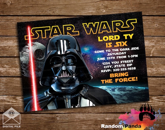 Electronic Star Wars Invitation Star Wars The Force Awakens Birthday