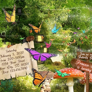 Digital Delivery Butterfly Invitation Butterfly Princess | Etsy