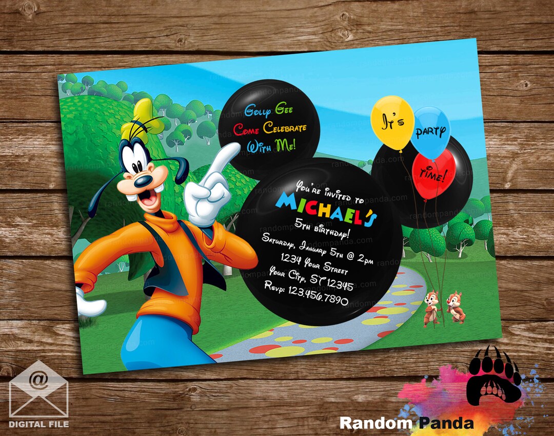 Digital Delivery, Goofy Party Invitation, Goofy Birthday Invite - Etsy