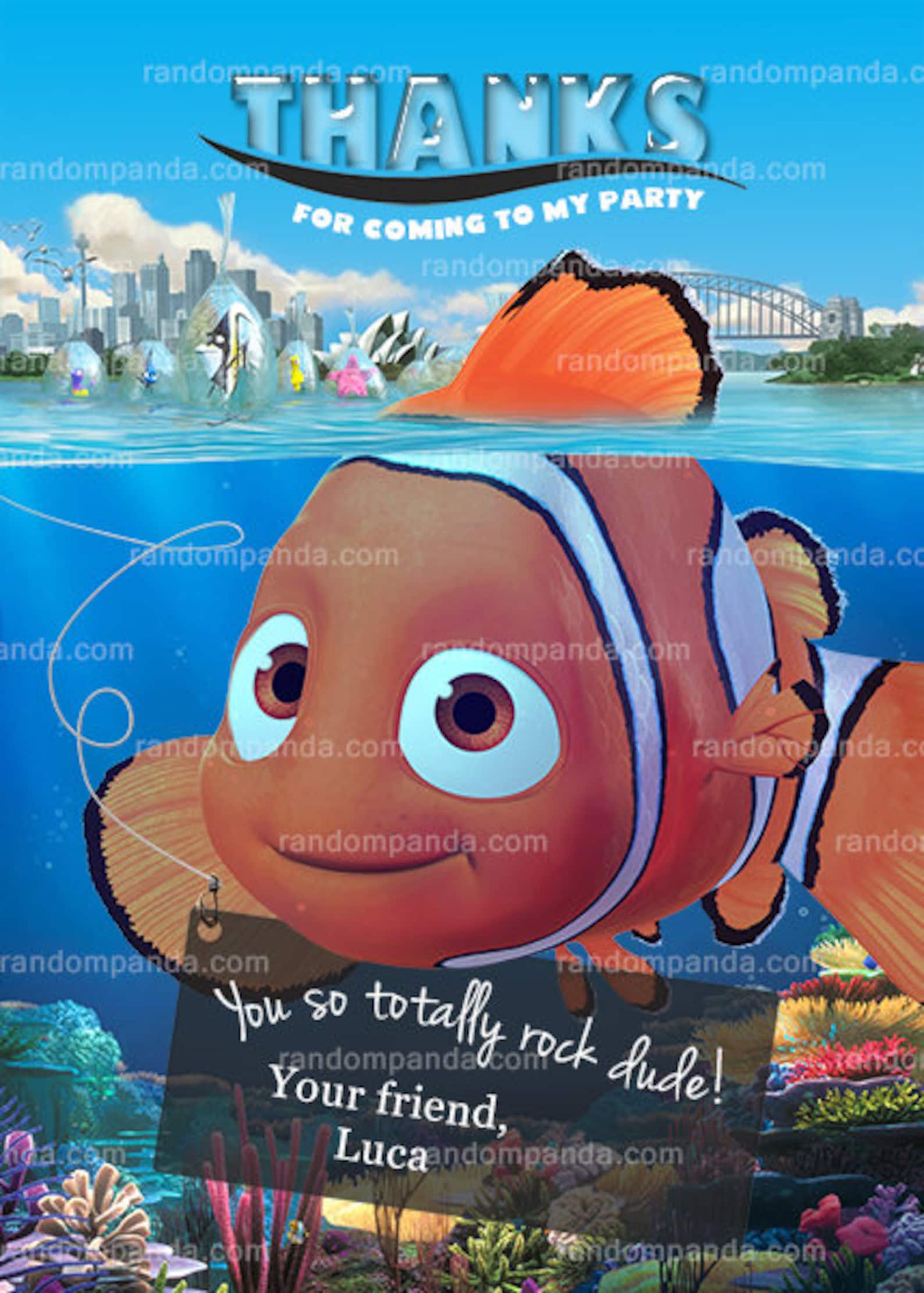 Digital Delivery Finding Nemo Thank You Card Sea Turtle | Etsy