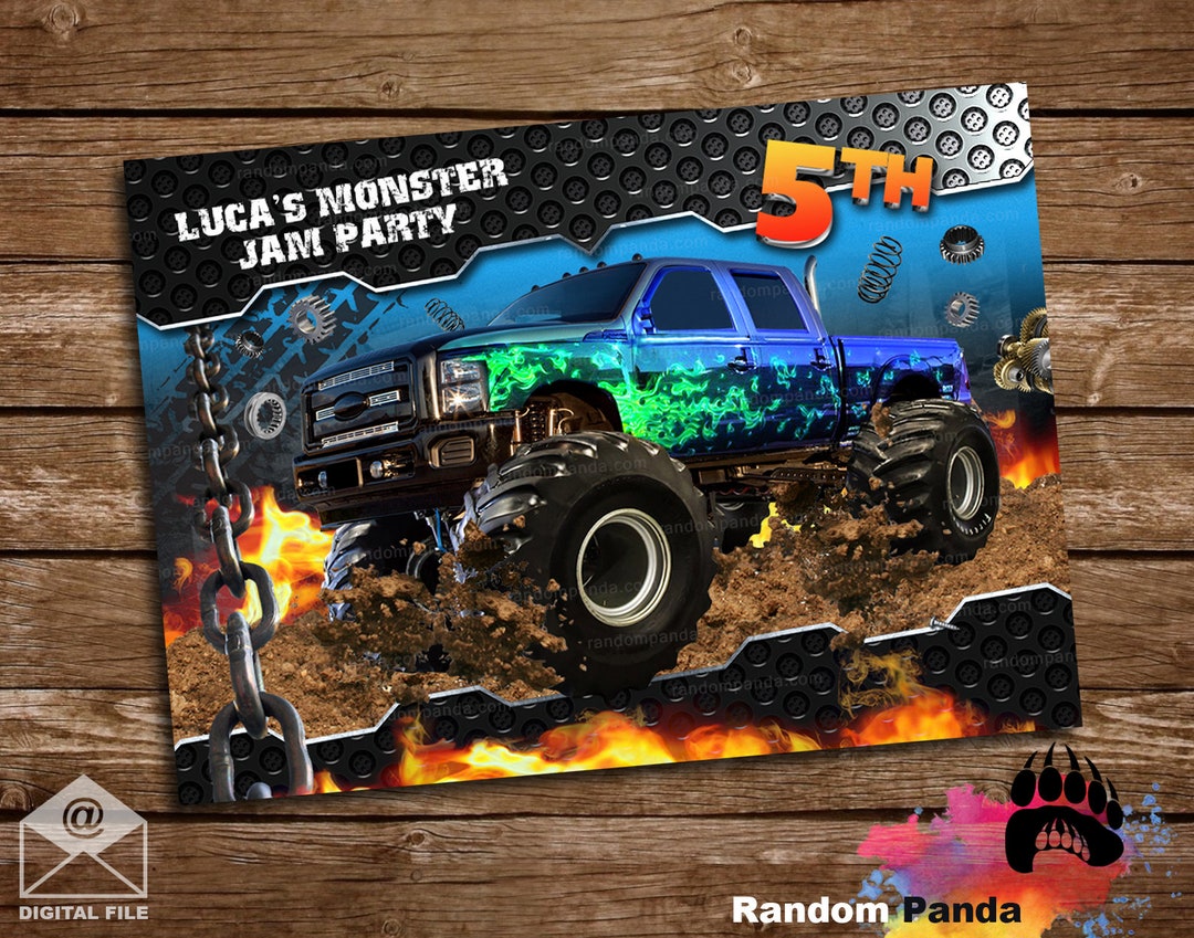 DIGITAL FILE, Monster Truck Party Poster, Boys Monster Jam Birthday ...