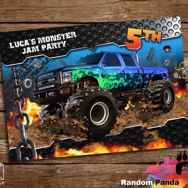 Monster Jam Party Banner - Etsy