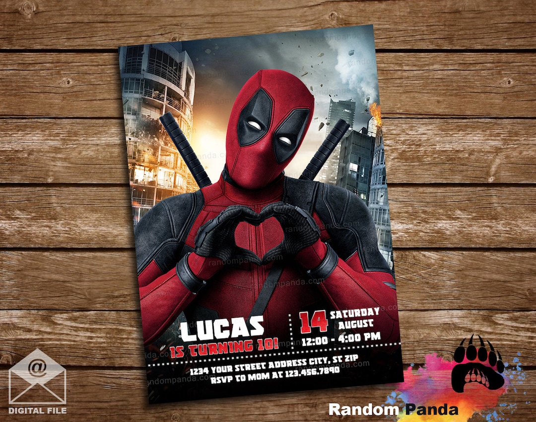 DIGITAL FILE, Funny Deadpool Invitation, Superhero Bday Party, Deadpool ...