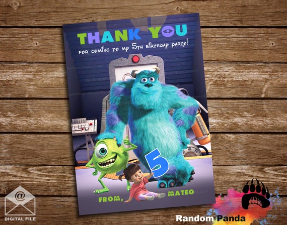 Digital Delivery, Monsters Inc Thank You Card, Scare Floor by Random ...
