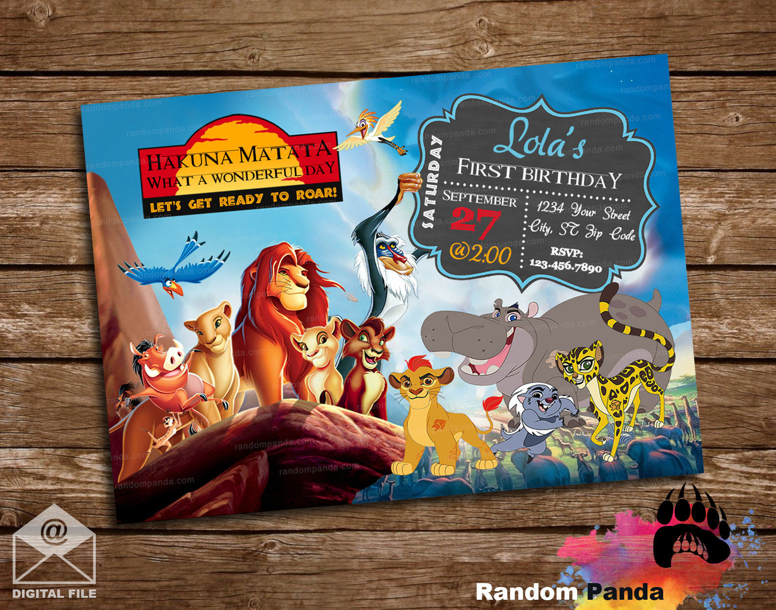 Digital Delivery the Lion King Invitation Simba Party Lion - Etsy