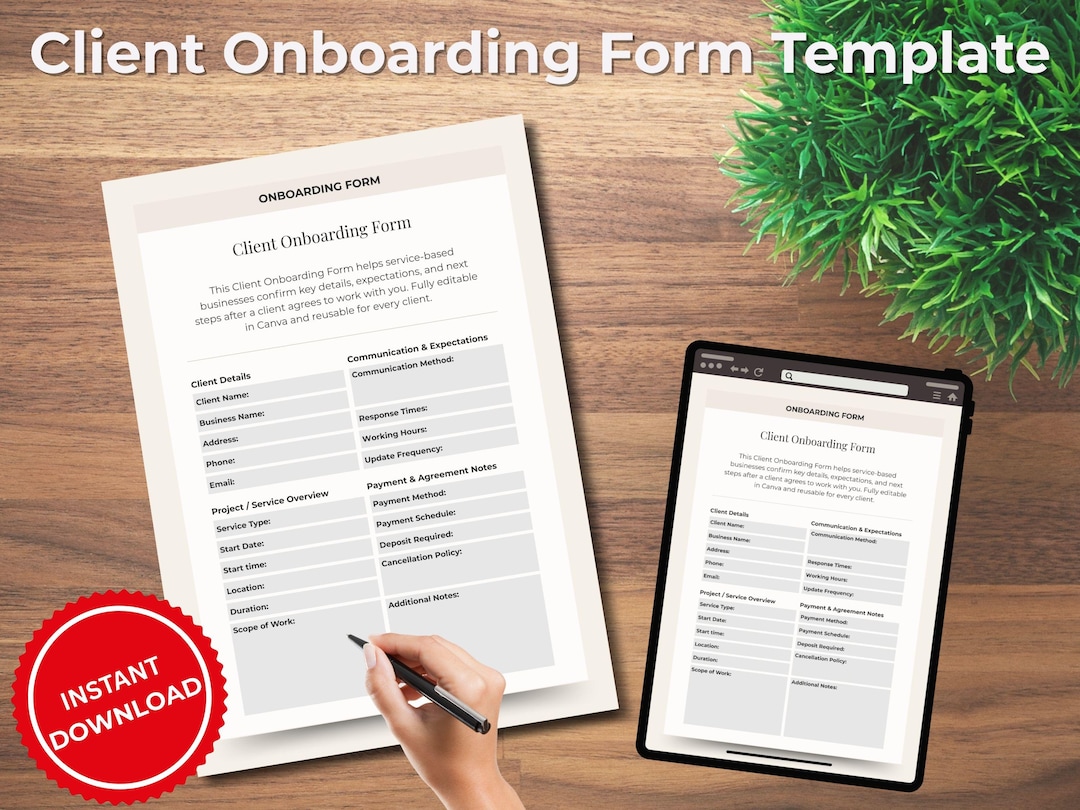 Client Onboarding Form Template | Editable Canva Form for Service ...