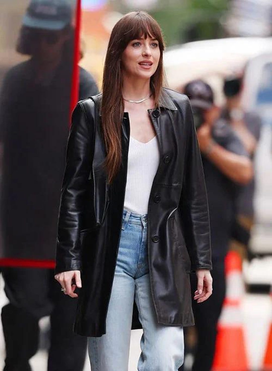 Dakota Johnson Materialists Leather Coat – Women’s Long Real Trench ...