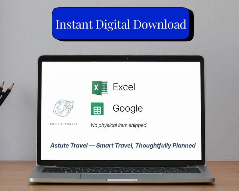 Travel Expense and Budget Tracker Spreadsheet | Vacation Budget Planner ...