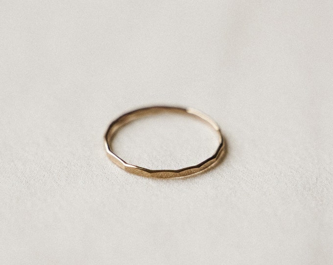 Hammered Stacking Ring 14k Gold Filled Dainty Thin Ring Minimalist ...