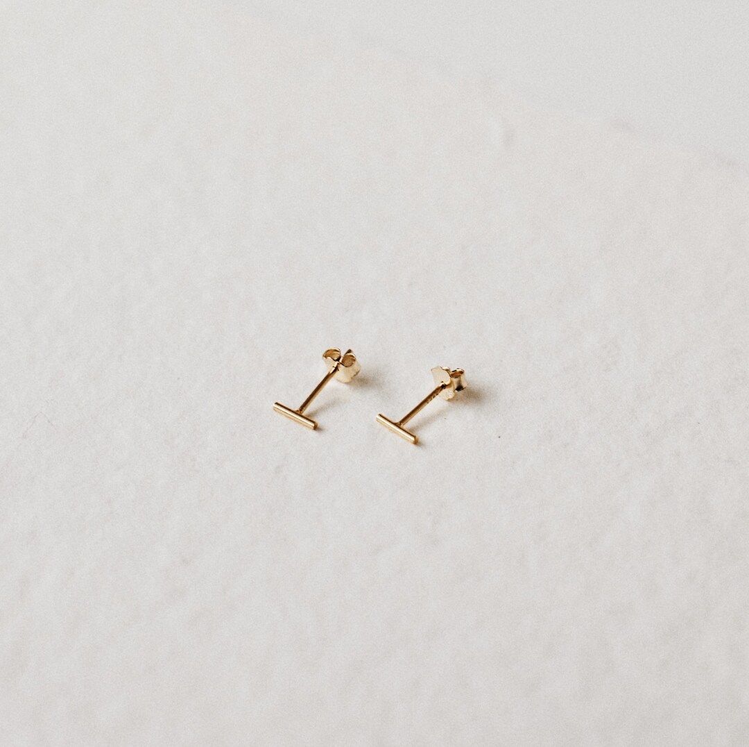 Minimal Line Earrings Small Minimalist Stud Earrings Dainty Simple ...