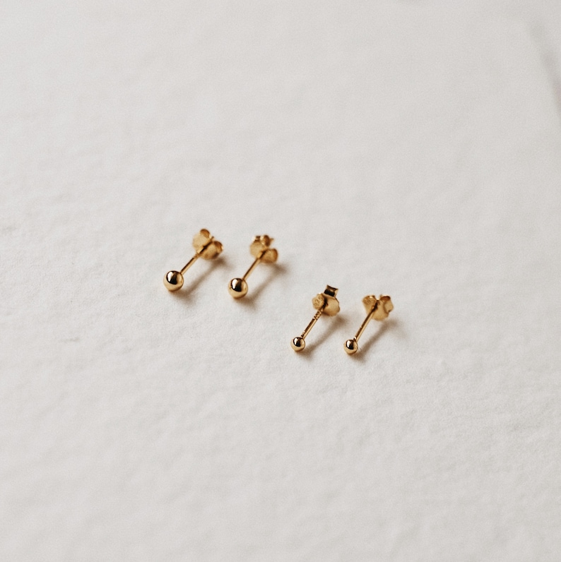 Tiny Ball Earrings - Small Stud Earrings - Dainty Simple Everyday ...