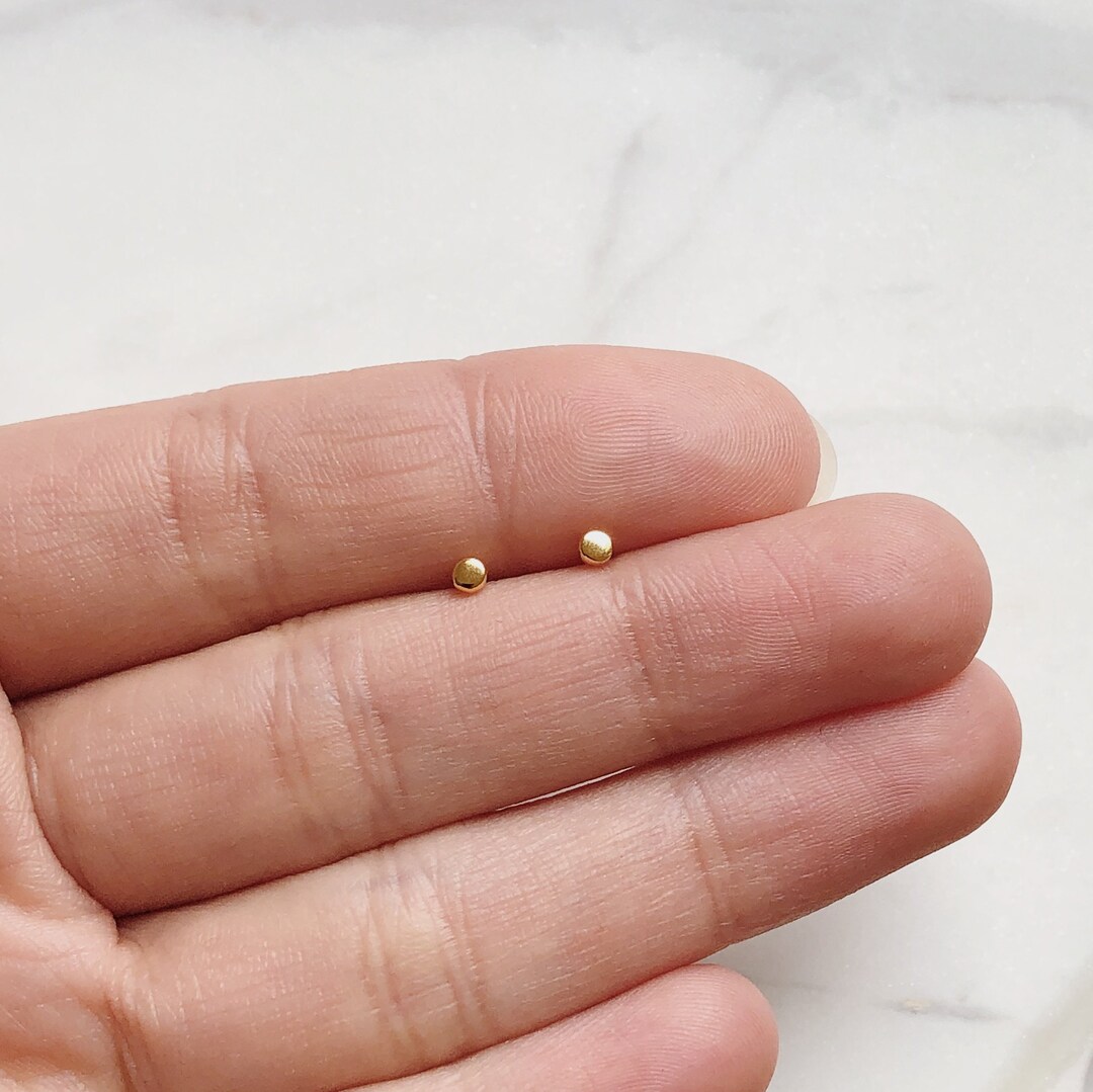 Tiny Circle Earrings - Small Dot Minimalist Studs - Simple & Dainty ...