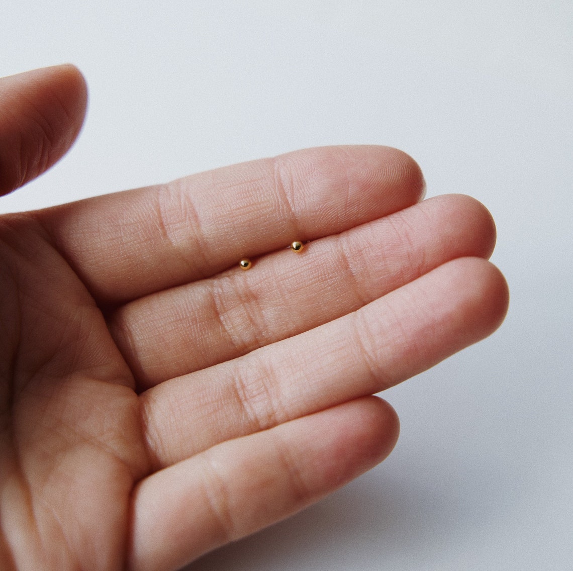 Tiny Ball Earrings Small Stud Earrings Dainty Simple - Etsy
