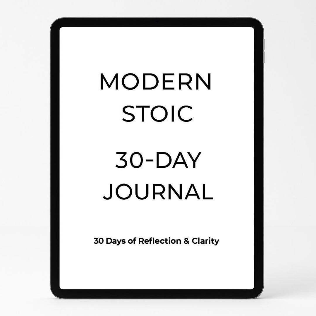 Modern Stoic Journal | 30-day Printable Self-reflection Workbook ...