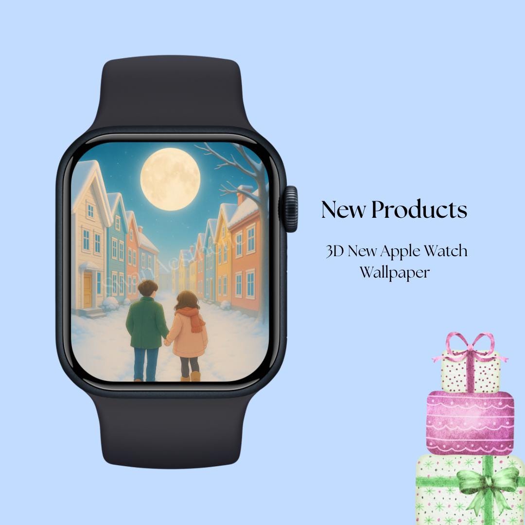 Moonlit Winter Stroll – 3D Wallpaper - Etsy