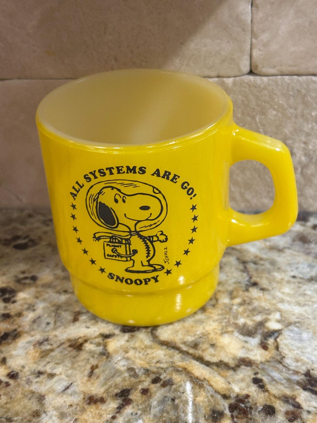 Fire King Milk Glass Snoopy All Systems Are Go Space Mug - Etsy