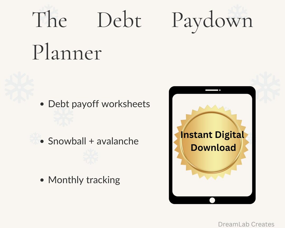 Debt Paydown Planner With Snowball and Avalanche Tracking Worksheets - Etsy