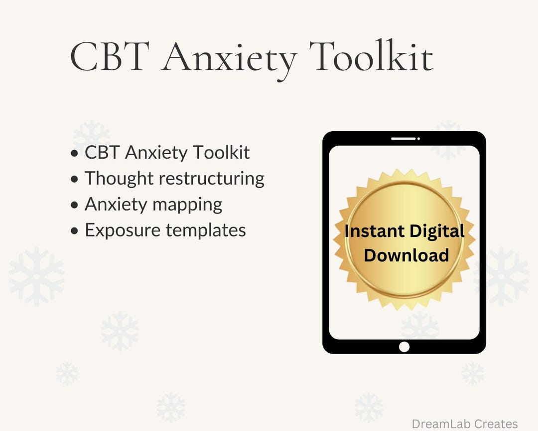 CBT Anxiety Toolkit Printable • Thought Records • Exposure & Coping ...