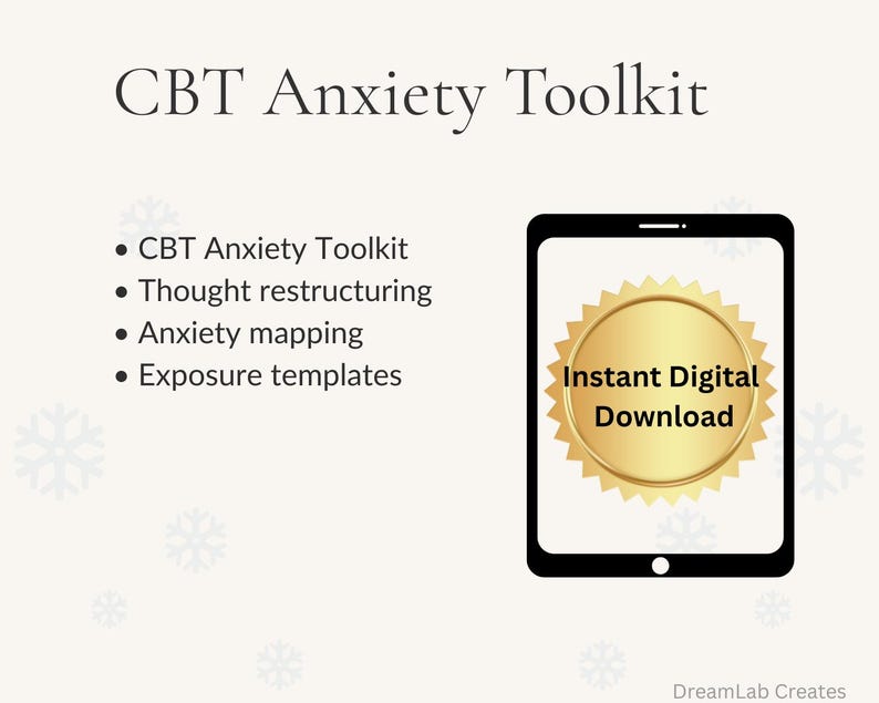 CBT Anxiety Toolkit Printable • Thought Records • Exposure & Coping ...